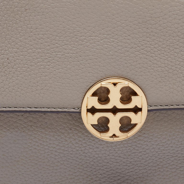 Tory Burch Grey Leather Chelsea Shoulder Bag at 1stDibs