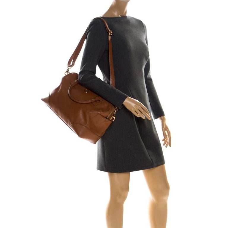Tory Burch Tan Leather Boston Bag For Sale at 1stDibs | tory burch ...