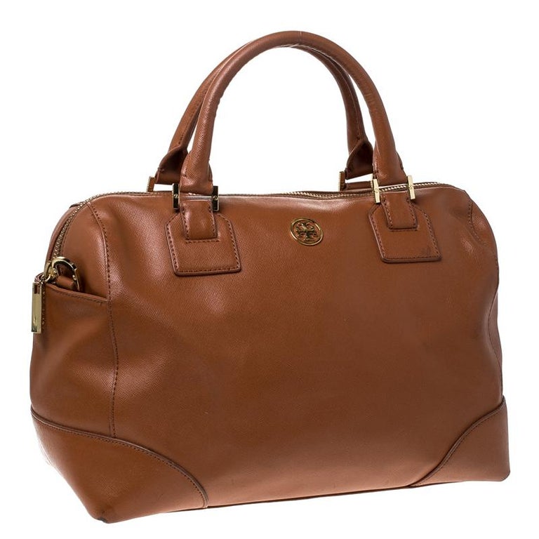 Tory Burch Tan Leather Boston Bag For Sale at 1stDibs | tory burch ...