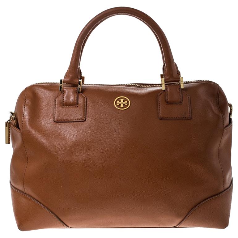 Tory Burch Tan Leather Boston Bag For Sale at 1stDibs | tory burch ...