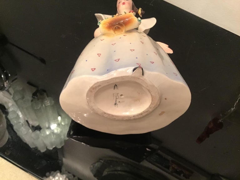 Tosin “Woman with Flowers “Ceramic 1930 Italy For Sale at 1stDibs