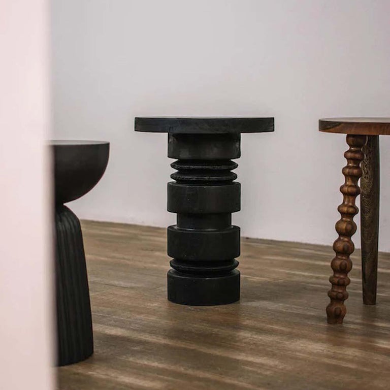 Totem Burnt Wood Stool For Sale at 1stDibs