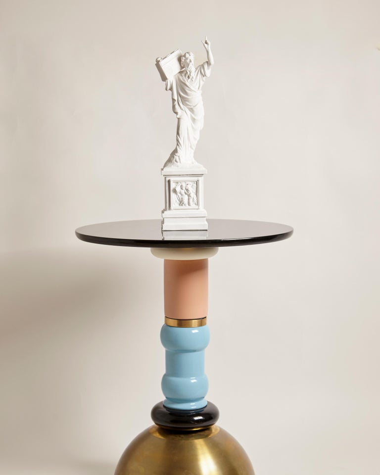 TOTEM Table in Brass, Wood and Ceramic, Handmade in Italy For Sale at ...