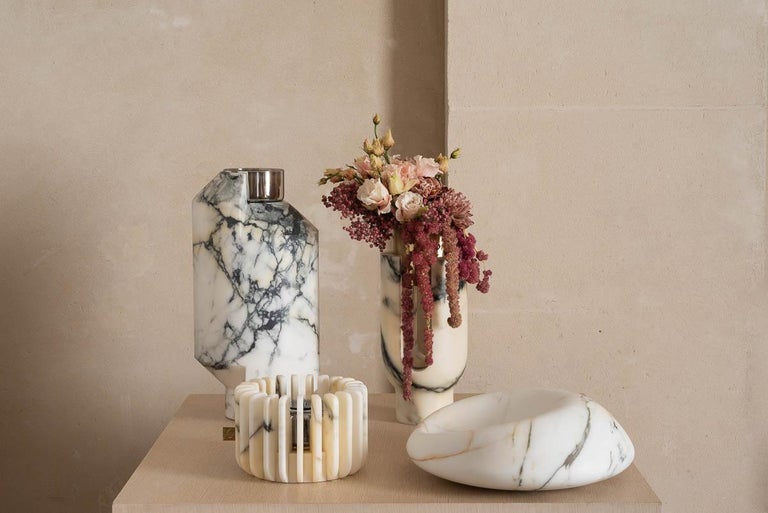 Toucana Tall Paonazzo Marble Flower Vase and Candle Holder For Sale at ...