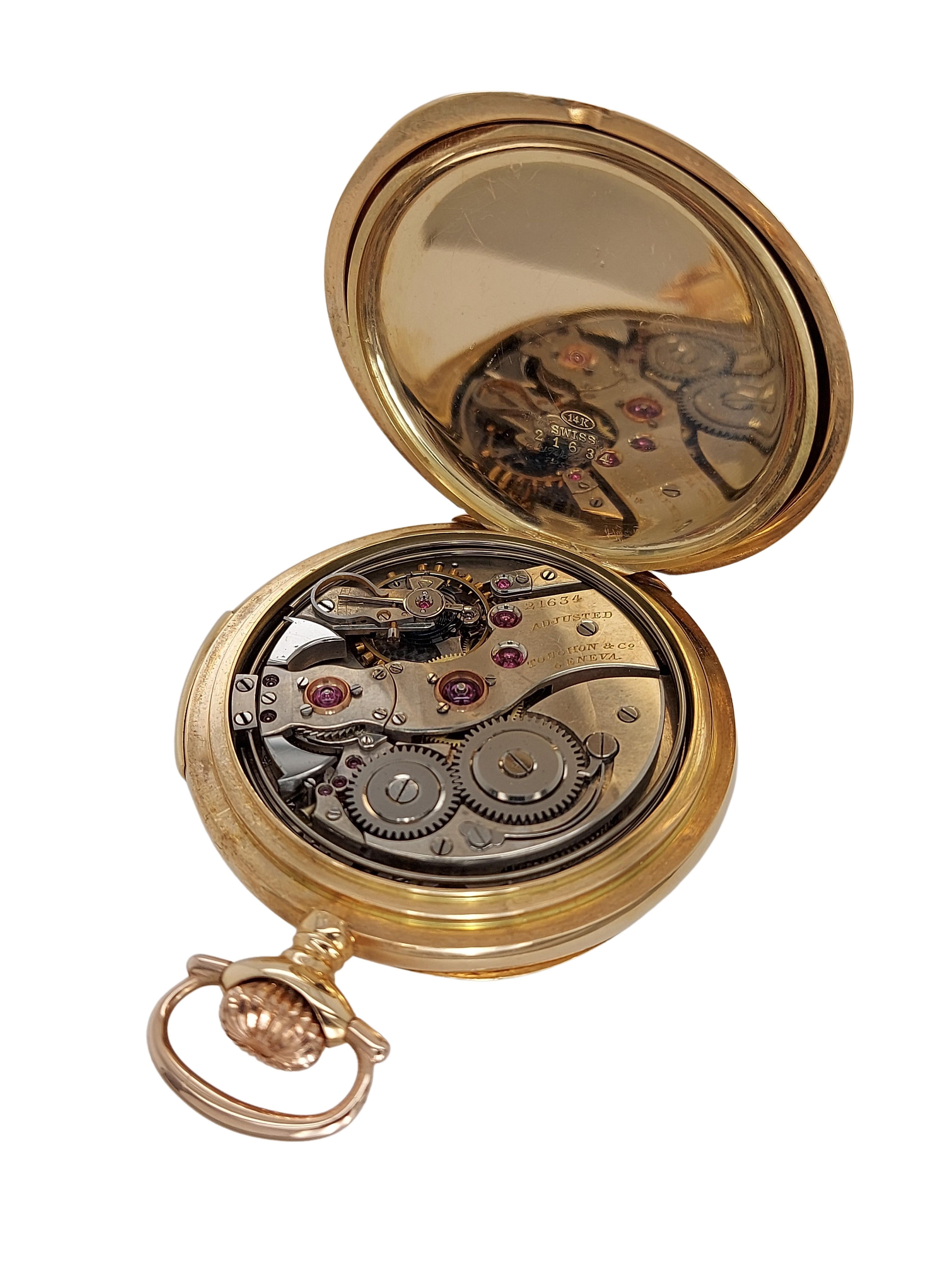 Touchon and Co 14kt Yellow Gold Minute Repeater Pocket Watch with ...