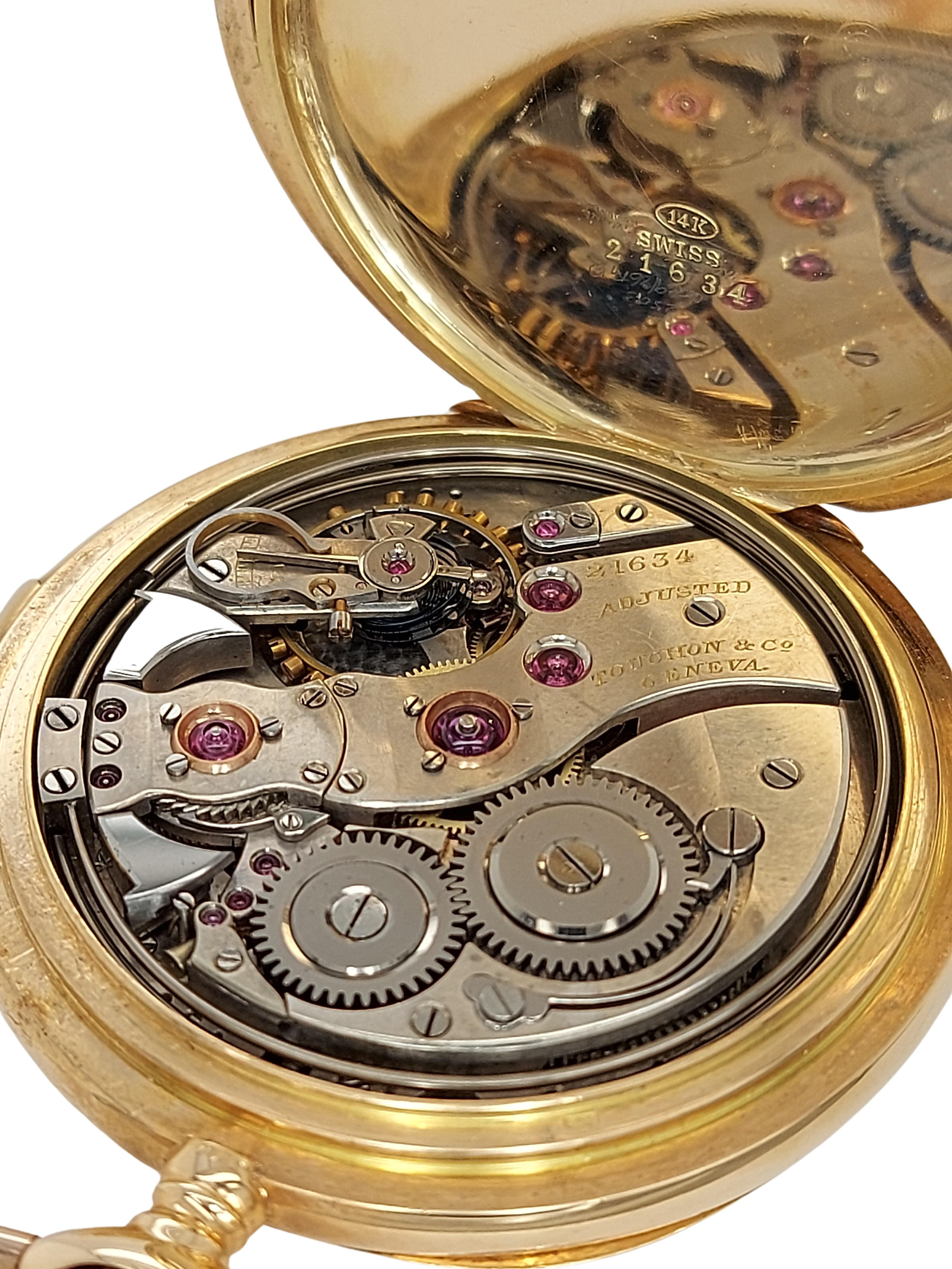 Touchon and Co 14kt Yellow Gold Minute Repeater Pocket Watch with ...