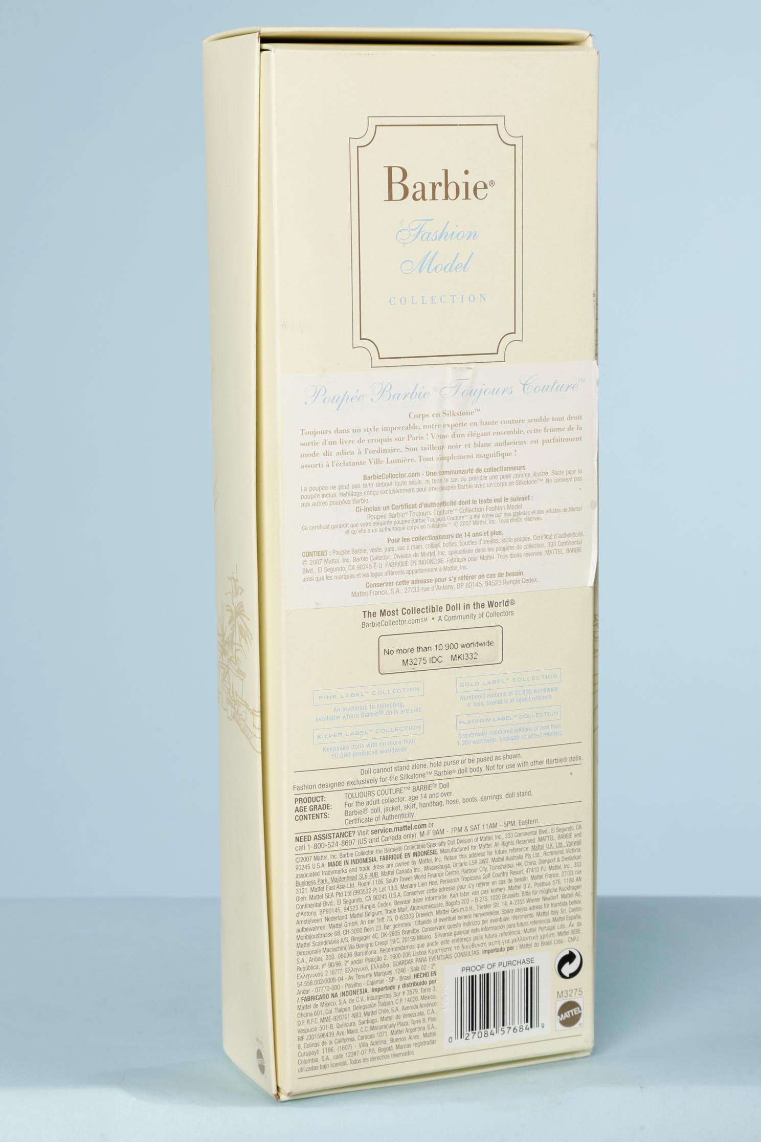 "Toujours Couture " Barbie Fashion Model Gold Label Barbie Collector ...