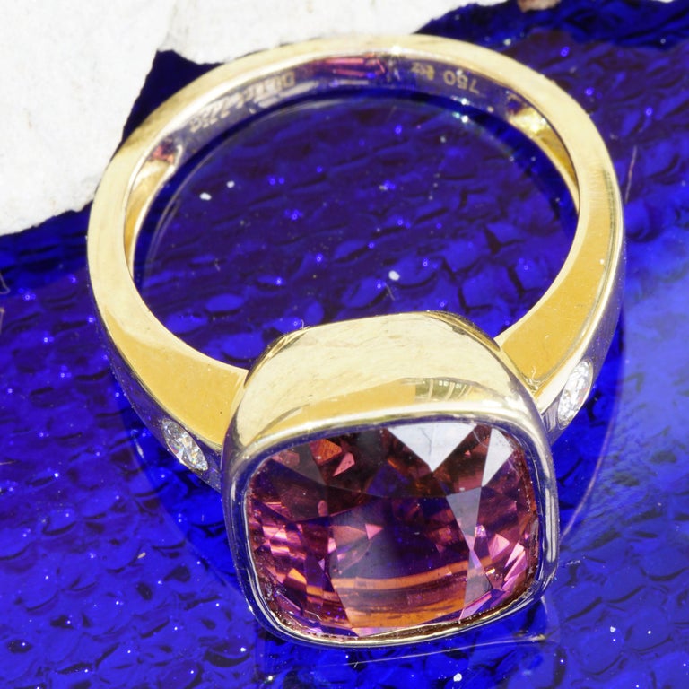 Tourmaline Brilliant Ring Exceptional Color 18kt Gold Electric Pink ...
