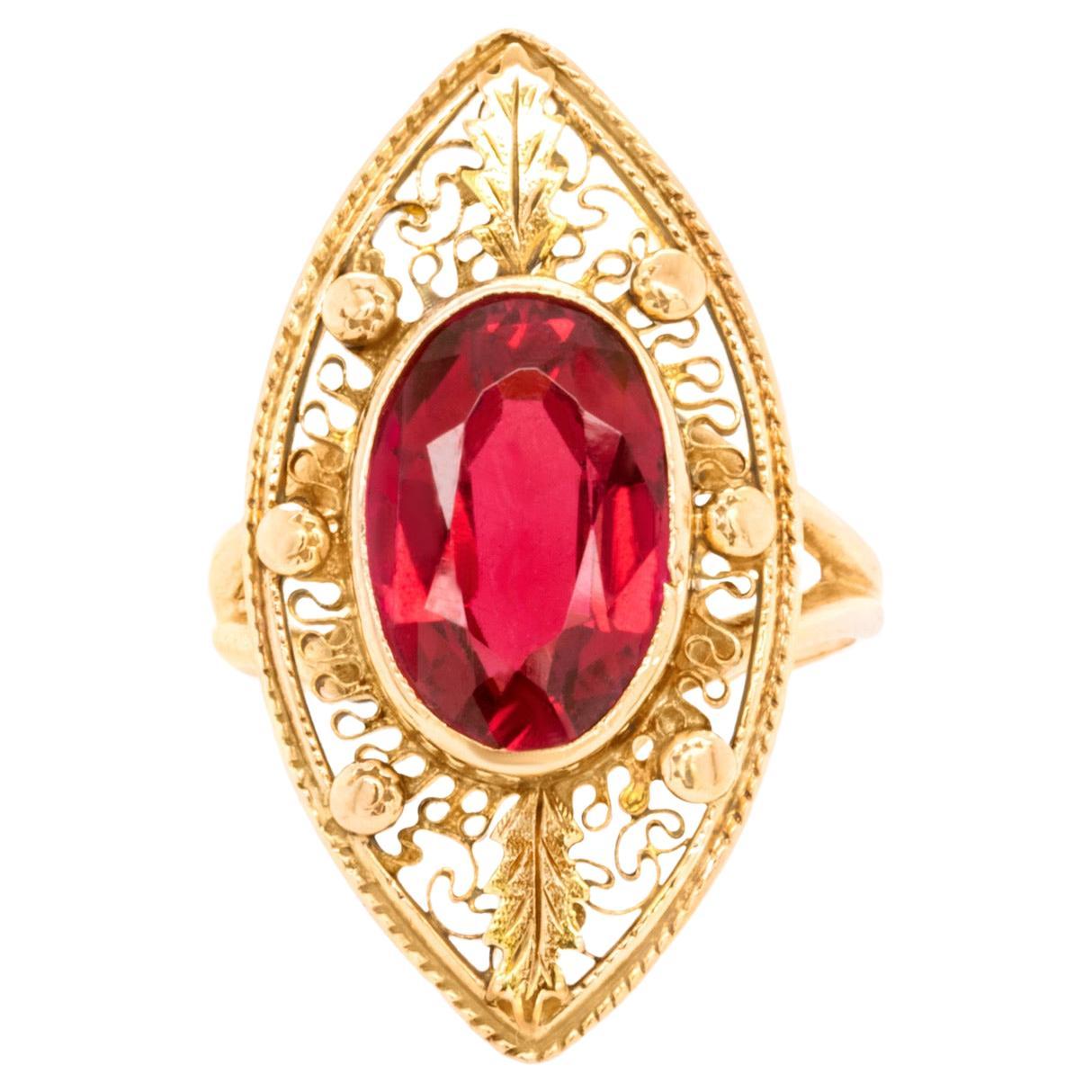 Elegant Diamond Sapphire Filigree Gold Ring at 1stDibs