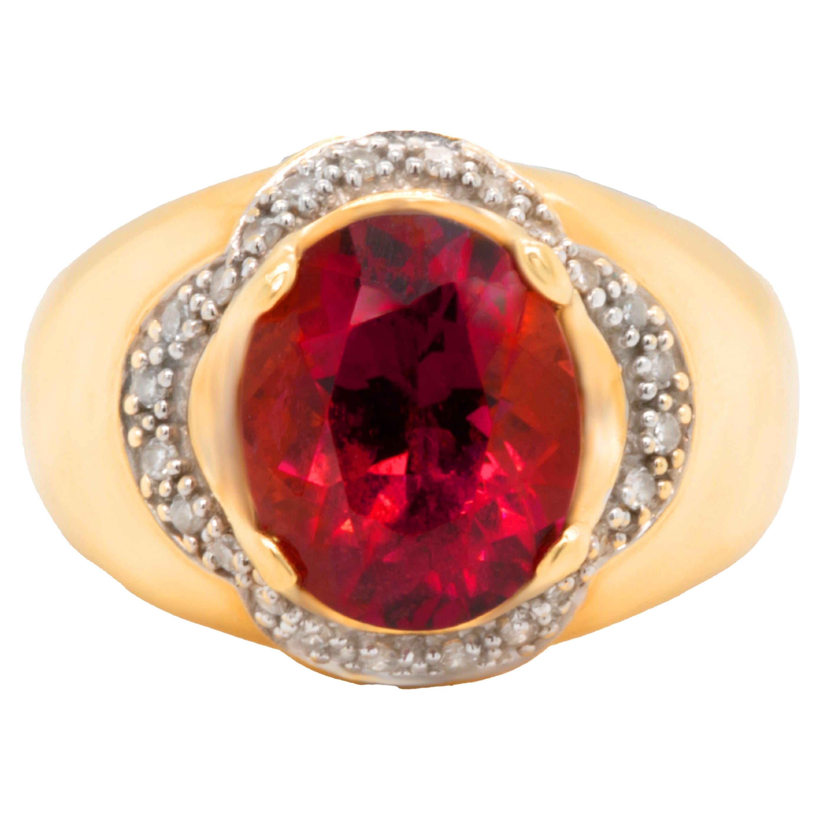 Green Tourmaline and Diamond Ring in 18k Yellow Gold, 4.40 Carats For ...