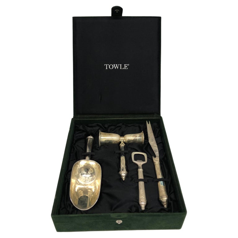 Towle Silver Plated Bar Set with Case at 1stDibs
