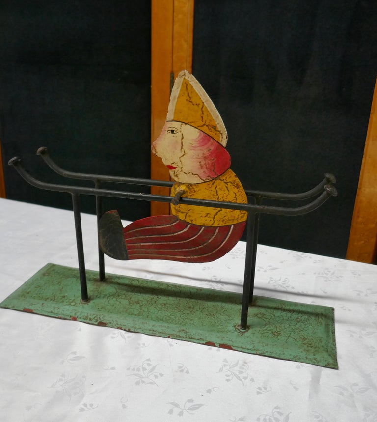 Toy Acrobatic Rocking Painted Tin Plate Clown For Sale at 1stDibs ...
