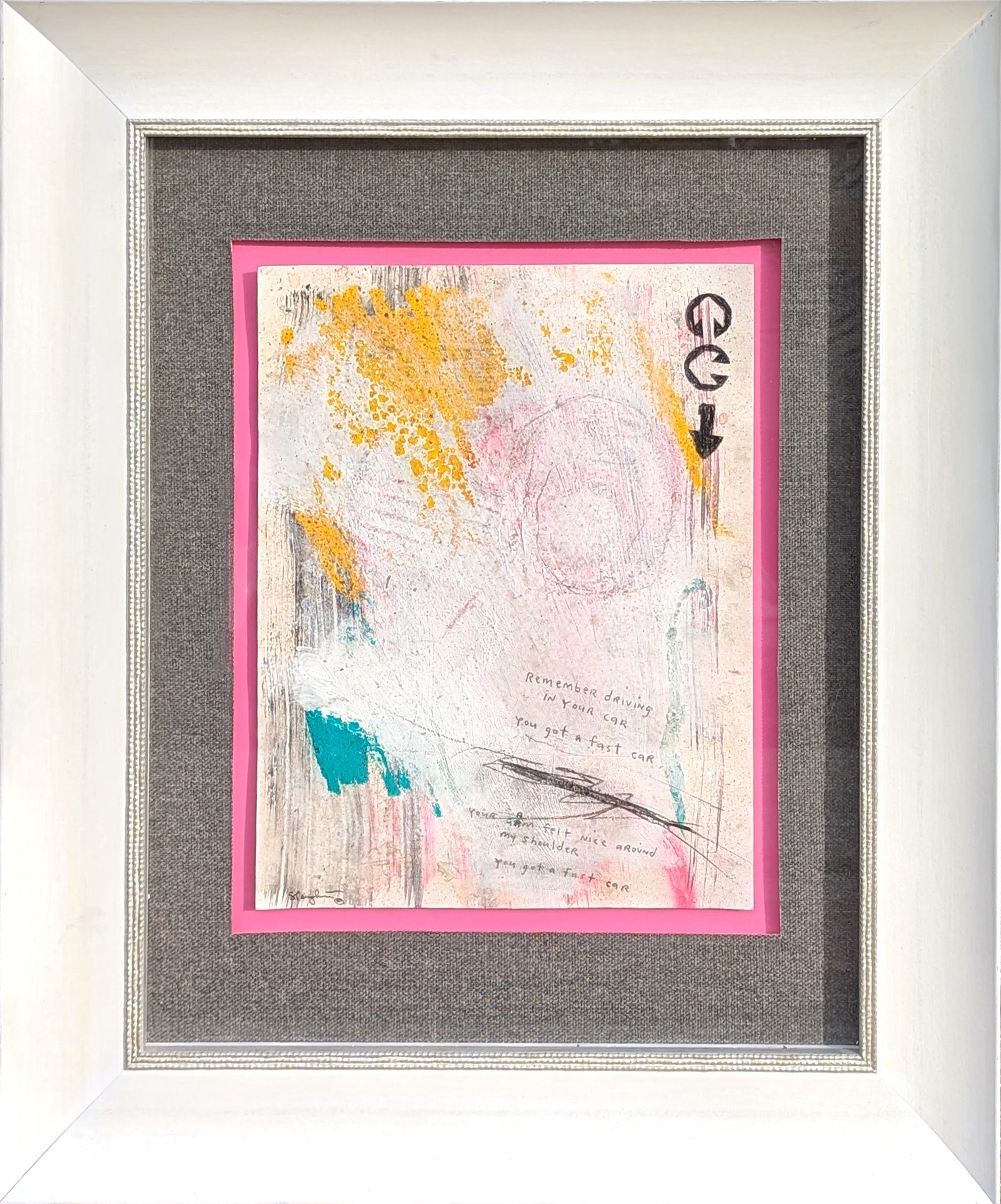 Tra' Slaughter - “Fast Car” Abstract Contemporary Pink, Yellow, and ...