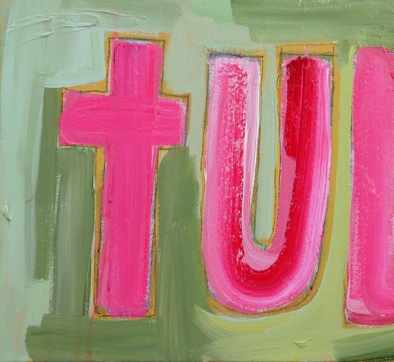 Tra' Slaughter - “Gratitude is Attitude” Contemporary Green and Pink ...