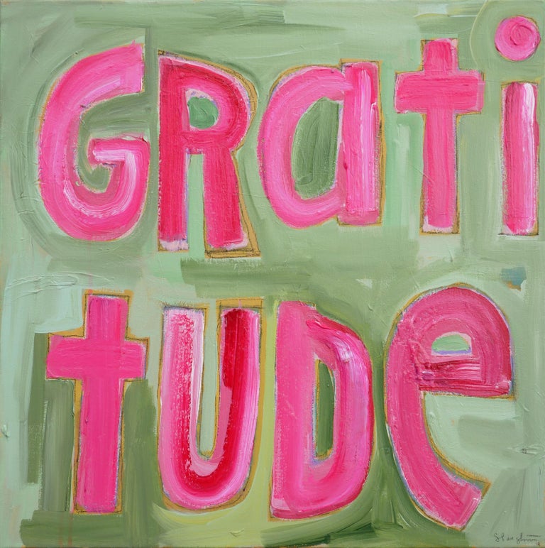 Tra' Slaughter - “Gratitude is Attitude” Contemporary Green and Pink ...