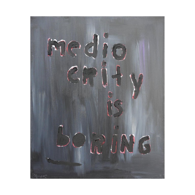 Tra' Slaughter - “Mediocrity is Boring” Abstract Contemporary Black and ...