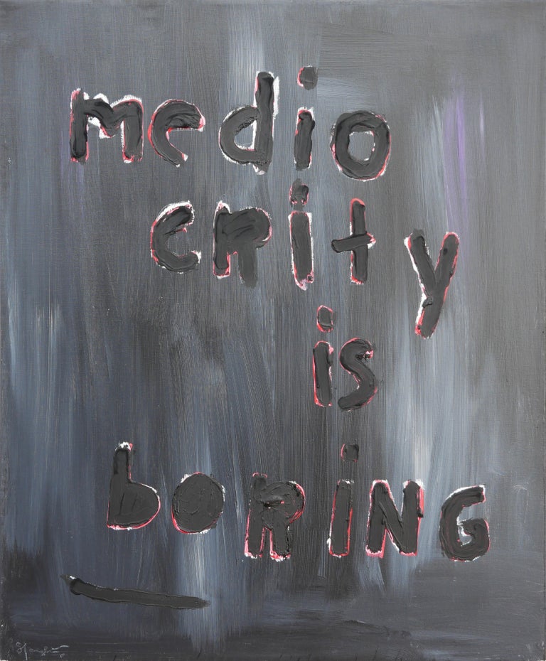 Tra' Slaughter - “Mediocrity is Boring” Abstract Contemporary Black and ...