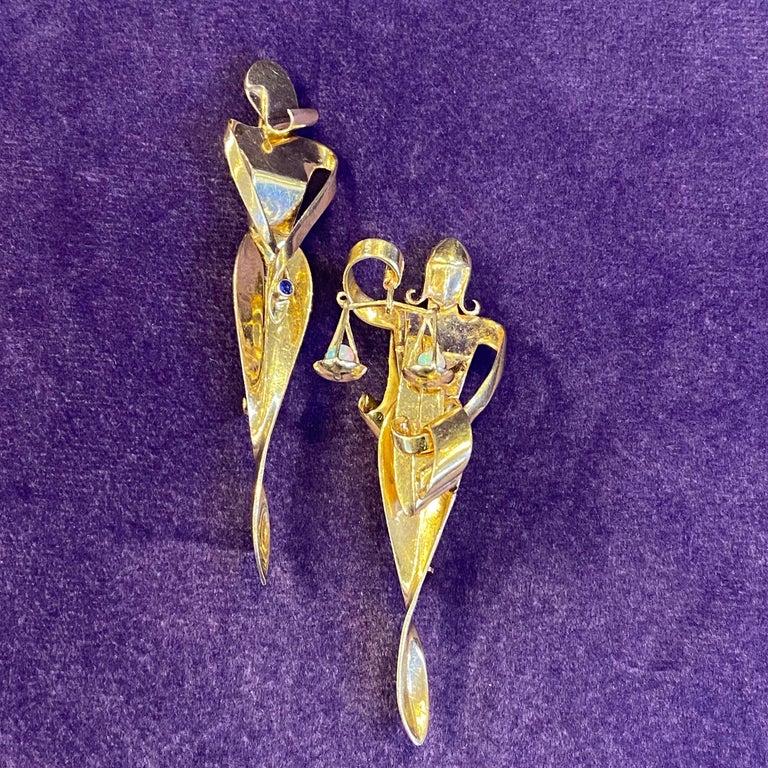 Trabert Hoeffer and Mauboussin Judge and Woman Brooch Set For Sale at ...
