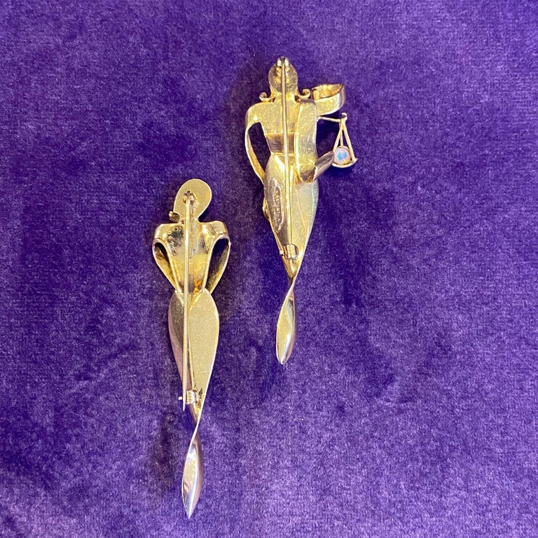 Trabert Hoeffer and Mauboussin Judge and Woman Brooch Set For Sale at ...
