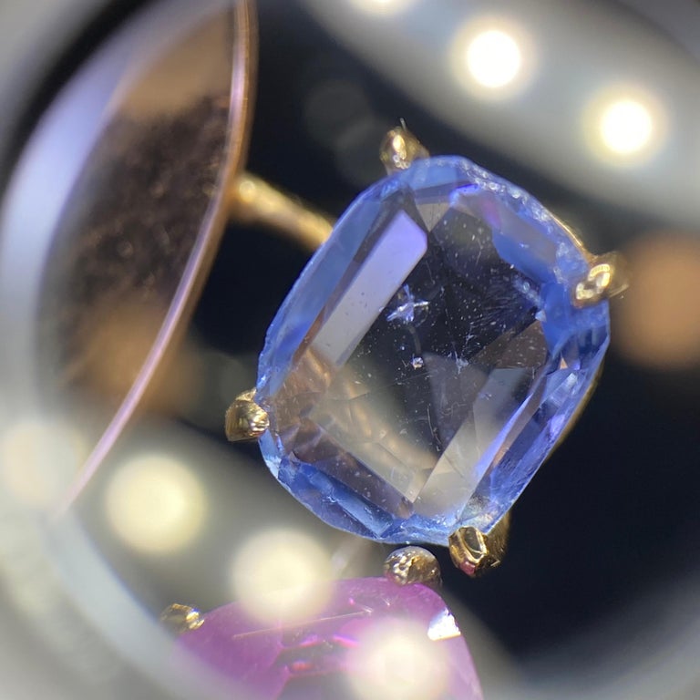 Trabert and Hoeffer Mauboussin Retro Reflection Sapphire Diamond Brooch ...