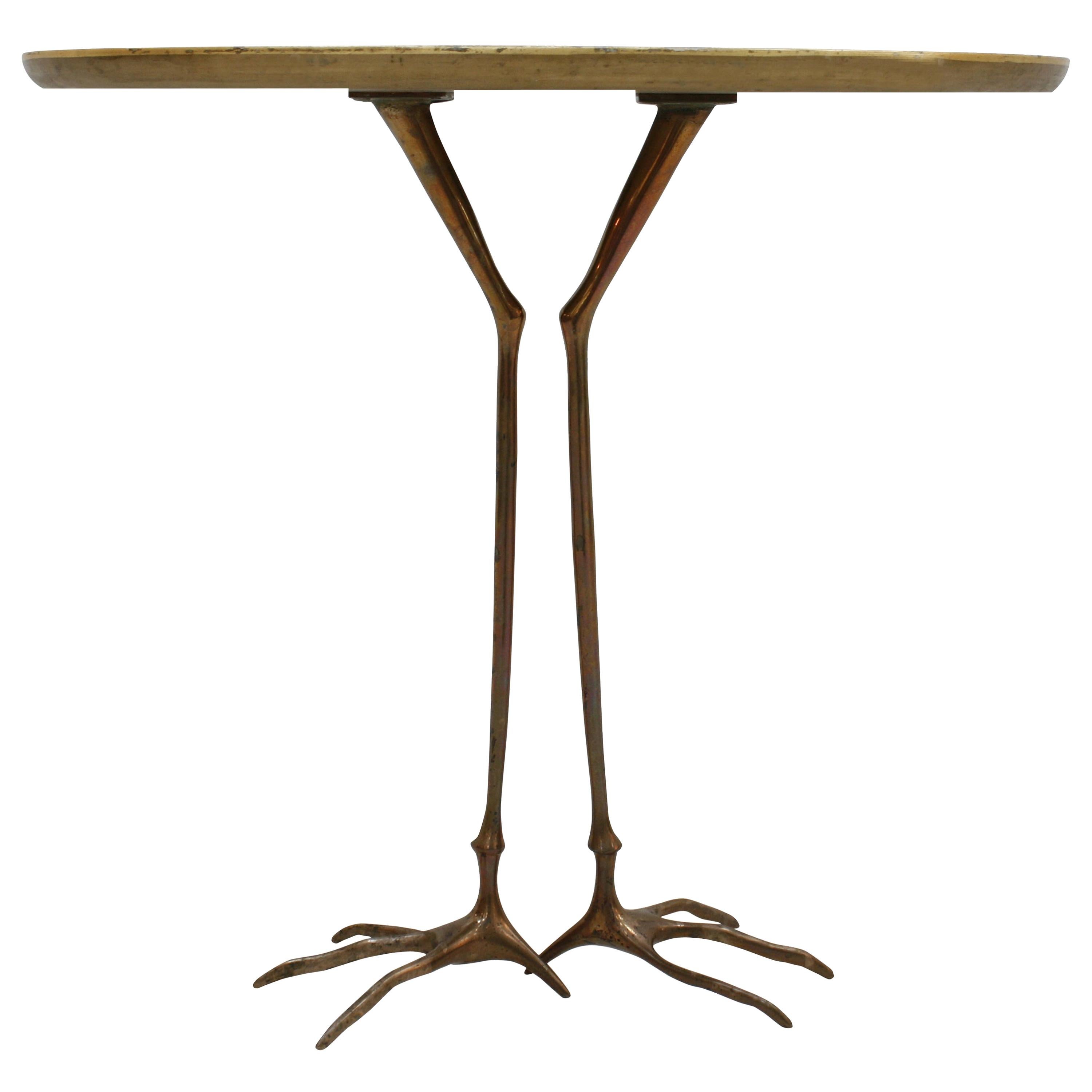 "Traccia" Gold Leaf Bird Leg Table by Meret Oppenheim at 1stdibs