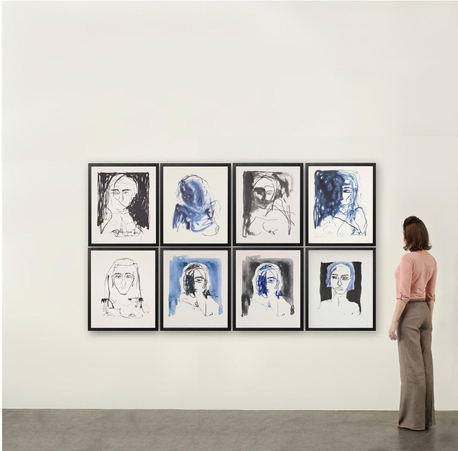 Tracey Emin - These Feelings Were True -Emin, Contemporary, YBAs, Lithograph, Blue, Portrait For ...