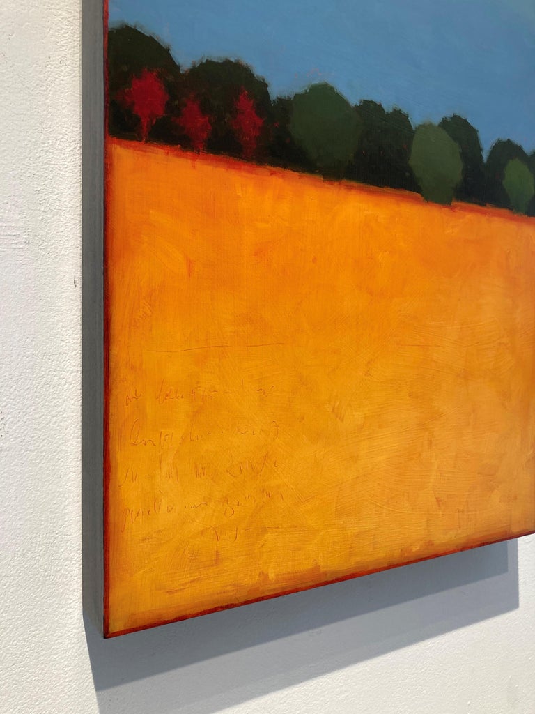 Tracy Helgeson - Color Field 619 (Contemporary Vertical Landscape Painting in Blue and Orange ...