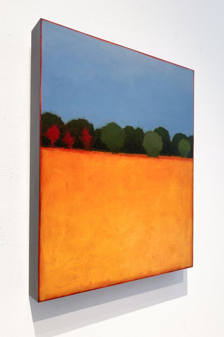 Tracy Helgeson - Color Field 619 (Contemporary Vertical Landscape Painting in Blue and Orange ...