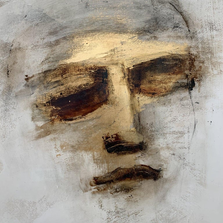 Tracy Sharp - Portrait with Gold Leaf For Sale at 1stDibs