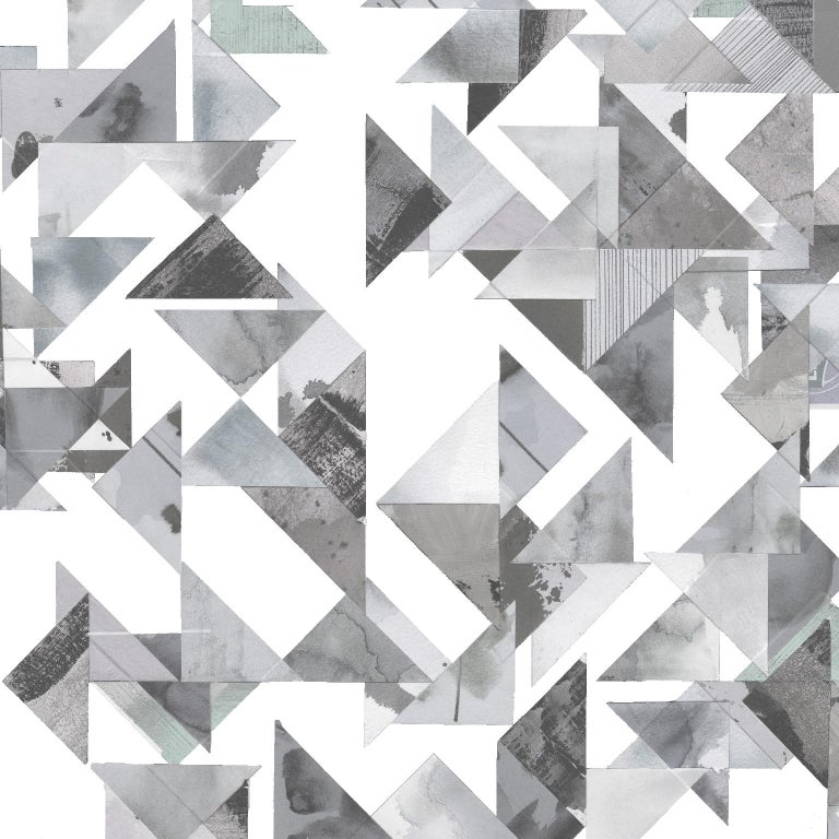Trade Routes-Geometric Print Wallpaper in Grey Colorway, on Smooth ...