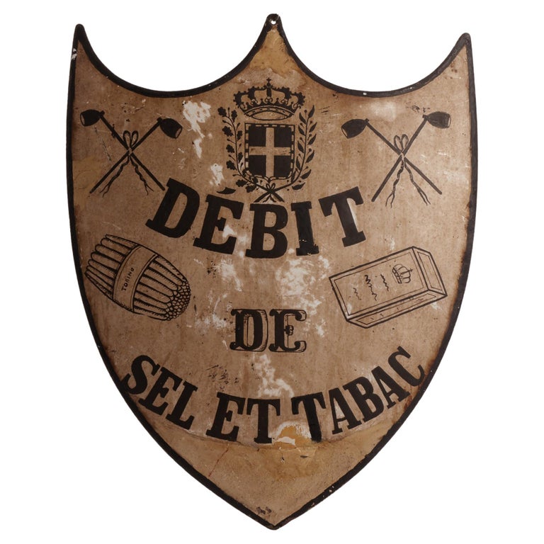 Trade Sign for Salt and Tobacco, Kingdom of Sardinia 1830 at 1stDibs