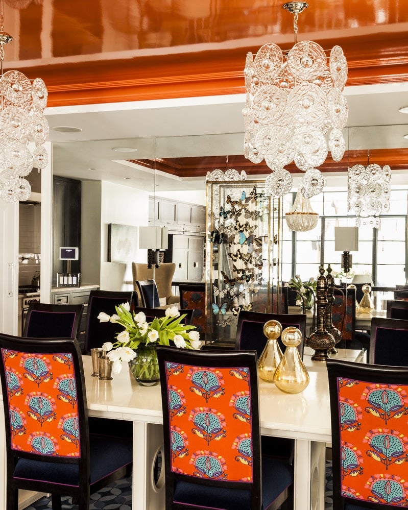 Preppy Dining Room in New York, NY by Sara Gilbane Interiors