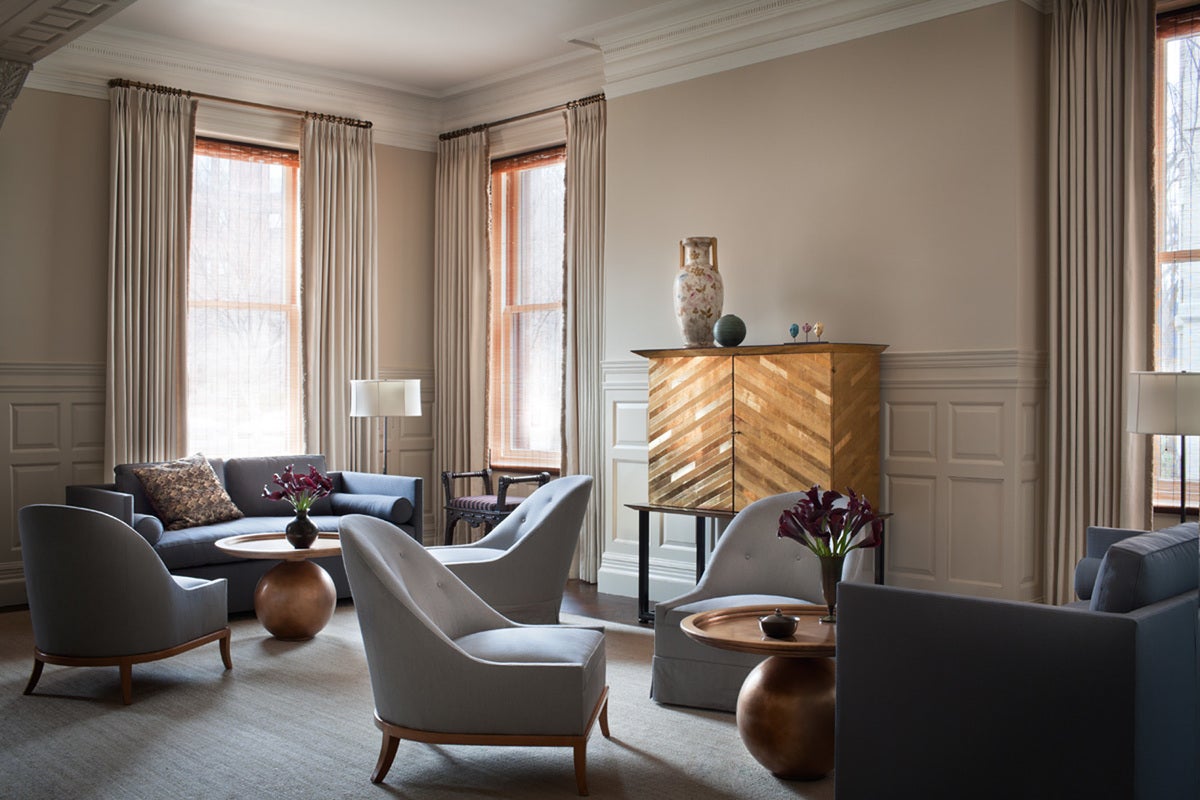 Transitional Living Room in Boston, MA by Thad Hayes