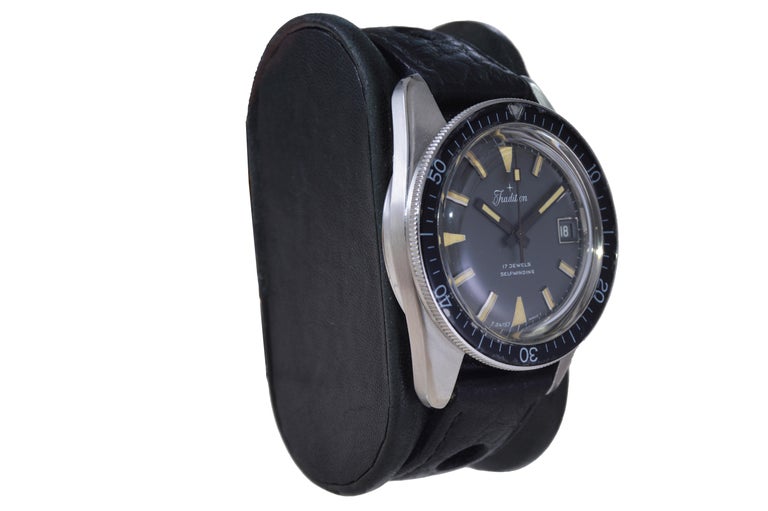 Tradition Stainless Steel Sport Style Automatic Wristwatch, circa 1960s ...