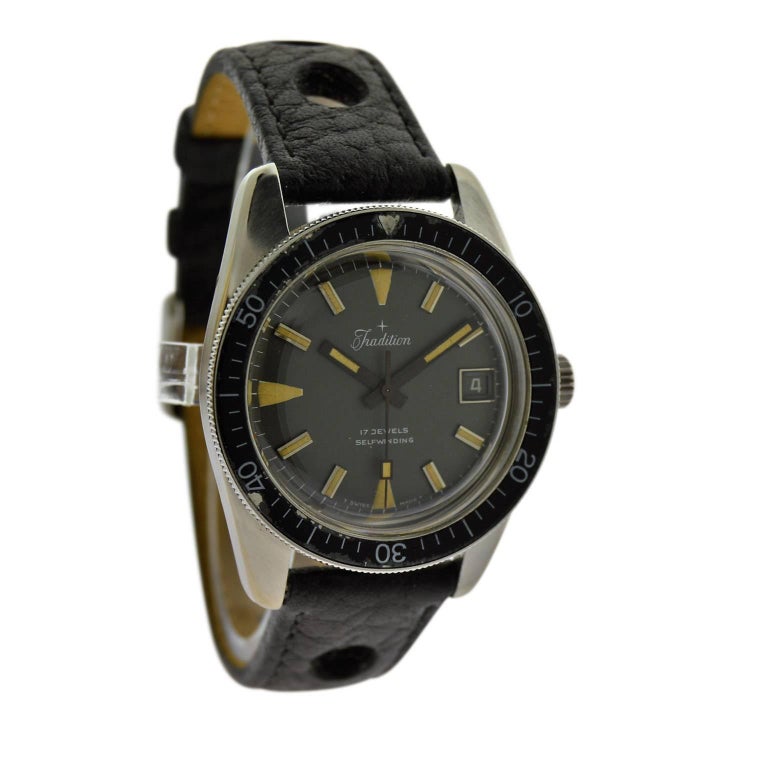 Tradition Stainless Steel Sport Style Automatic Wristwatch, circa 1960s ...