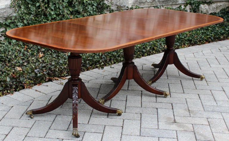 Traditional Antique Duncan Fife Style Mahogany Expandable Wood Dining ...
