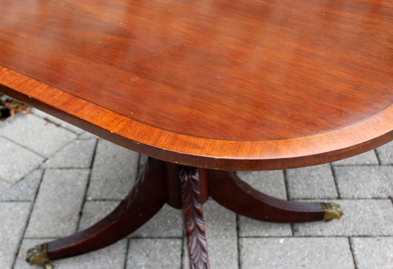 Traditional Antique Duncan Fife Style Mahogany Expandable Wood Dining ...