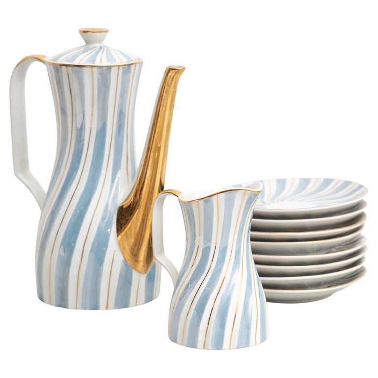 Traditional Antique Spanish Porcelain Coffee Set of 10 Pieces, circa ...
