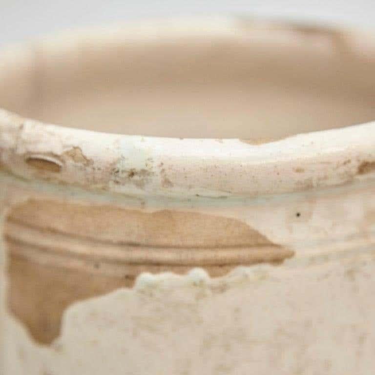 Traditional Beige Lacquered Rustic Spanish Ceramic For Sale at 1stDibs