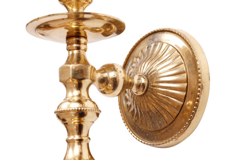 Traditional Brass Sconces, a Pair For Sale at 1stDibs