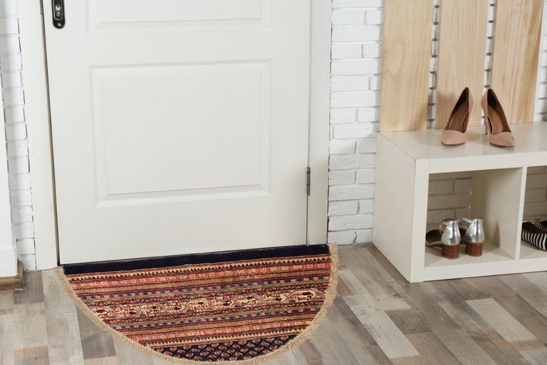 Traditional Carpet Door Mat-Refurbished Handmade Wool Entrance Mat Rug ...