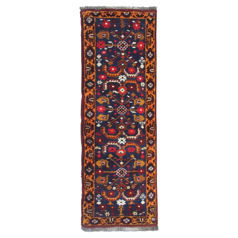 Traditional Carpet Handmade Oriental Runner Rug Long Wool Blue Rug For ...