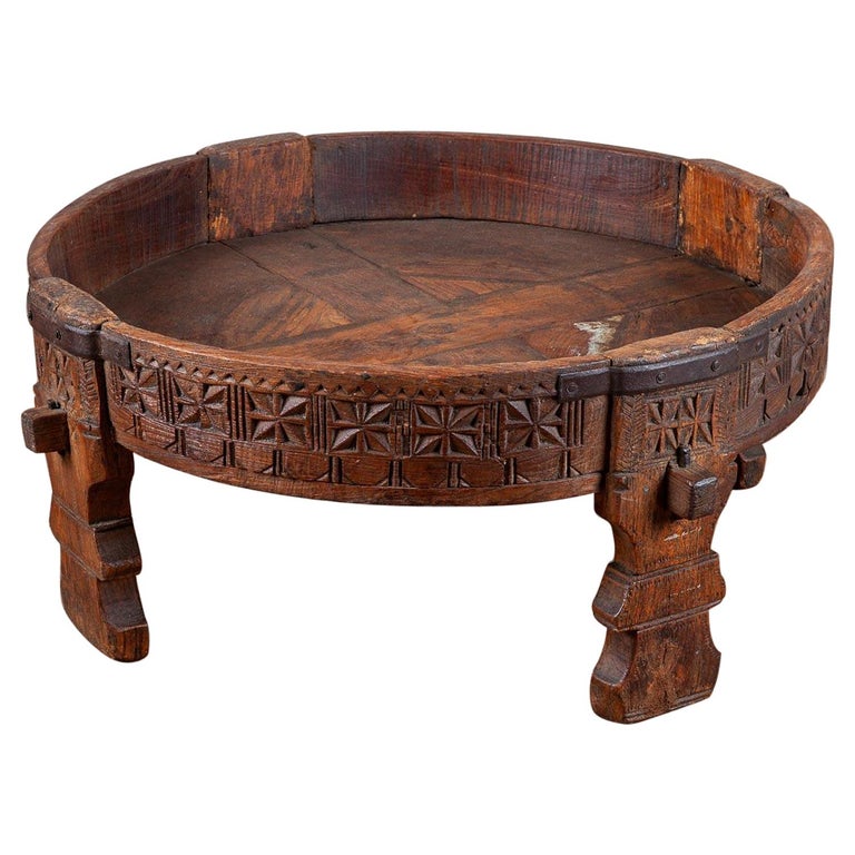 Traditional Carved Grinder or Chakki Table, 20th Century For Sale at ...