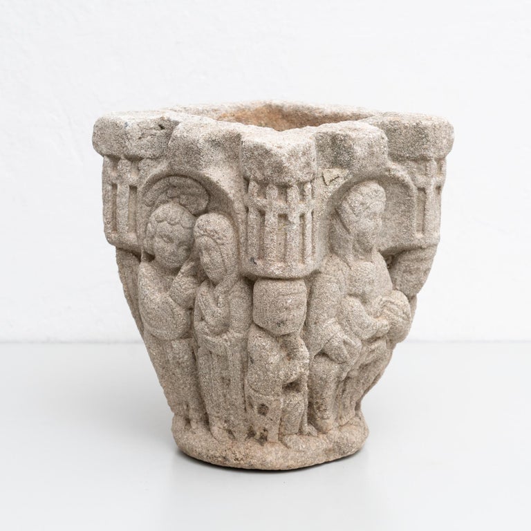 Traditional Carved Stone Planter, circa 1960 For Sale at 1stDibs