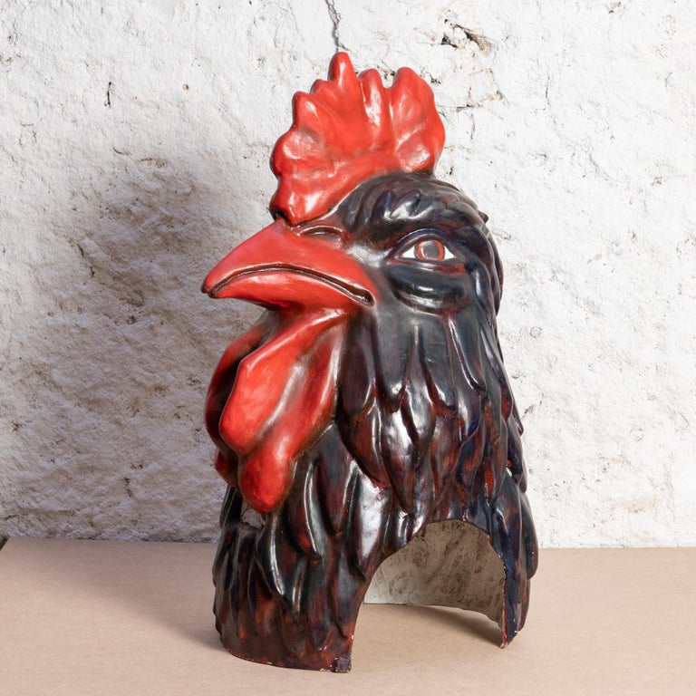 Traditional Catalan Folklore Papier Mache Rooster Head, circa 1980 For ...