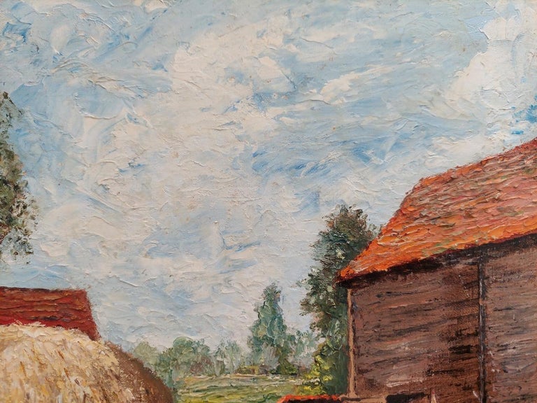 Traditional English Painting Chickens at Farm in Thames Ditton Surrey ...