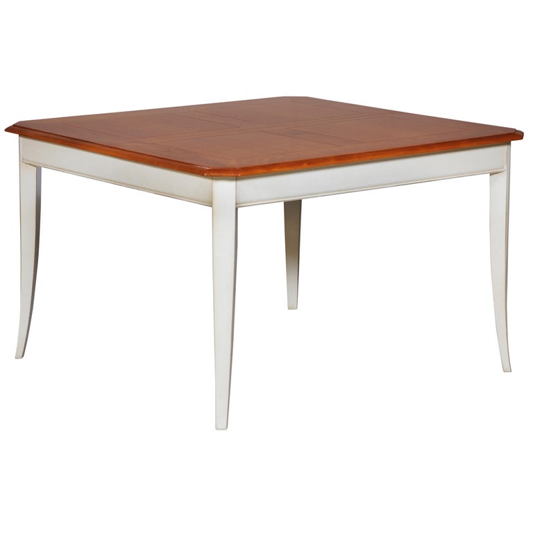 Traditional French Countryside Square Dining Table with One Extension ...