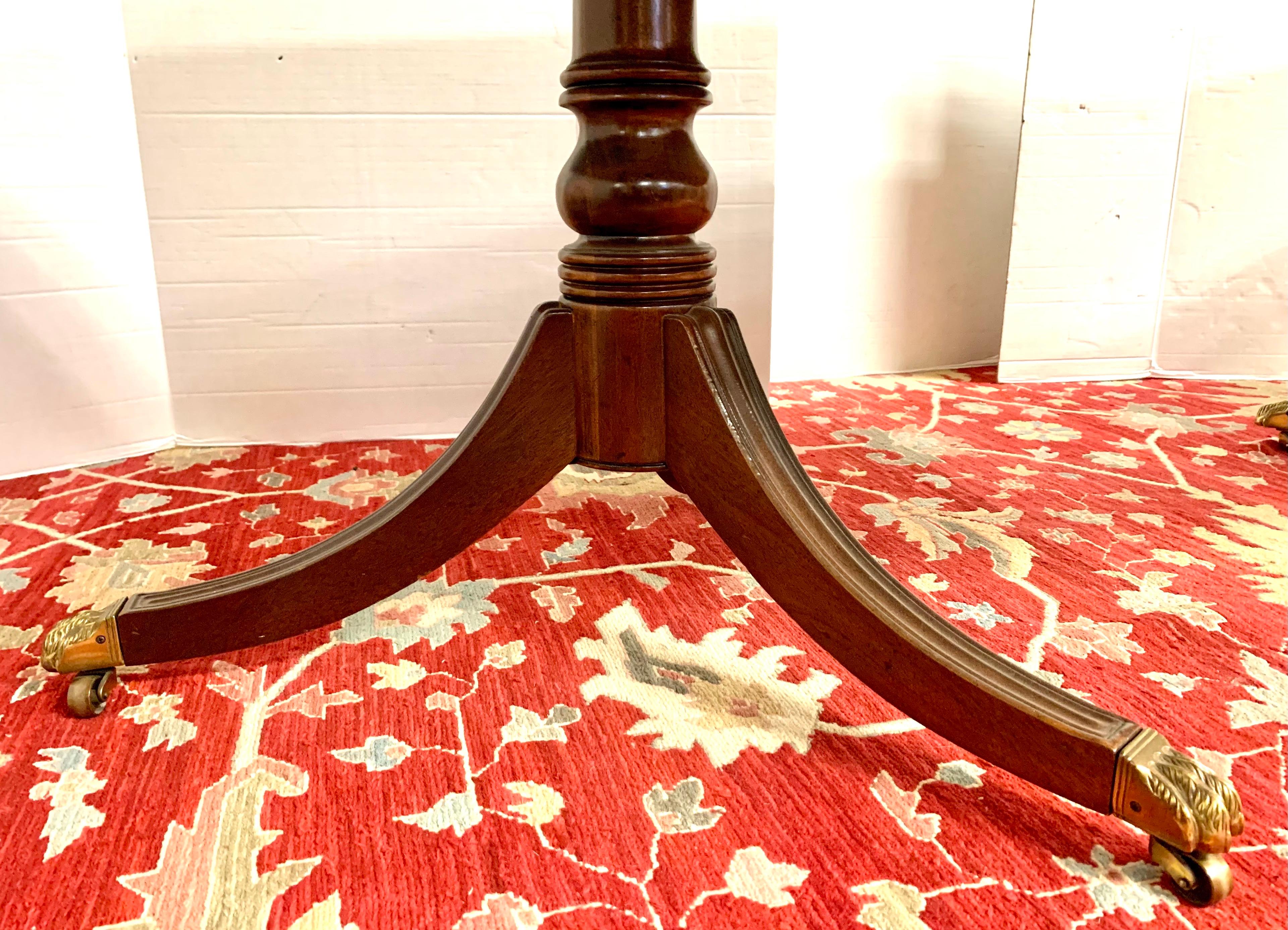 Traditional Georgian Style Mahogany Inlay Double Pedestal Dining Table ...