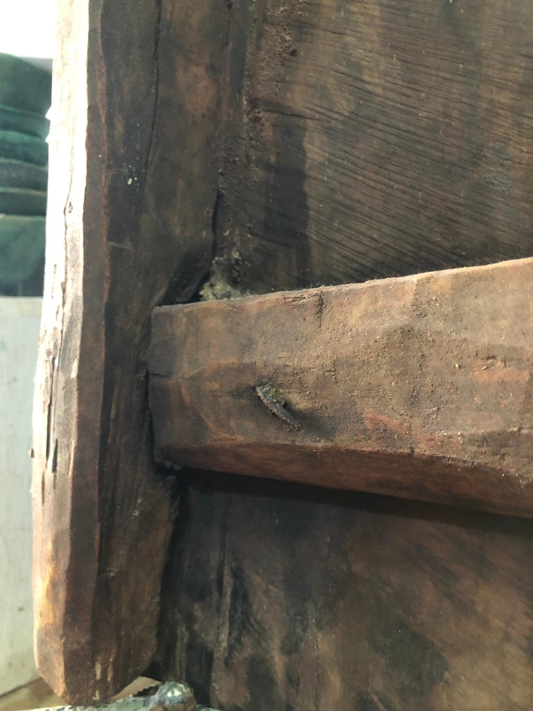 Traditional Hand Carved Moroccan Wood Door, Inlaid Bone, Berber Cross ...