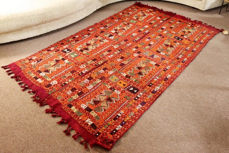 Traditional Hand Made Rectangular Area Rug Carpet Red Made in Iraq For ...